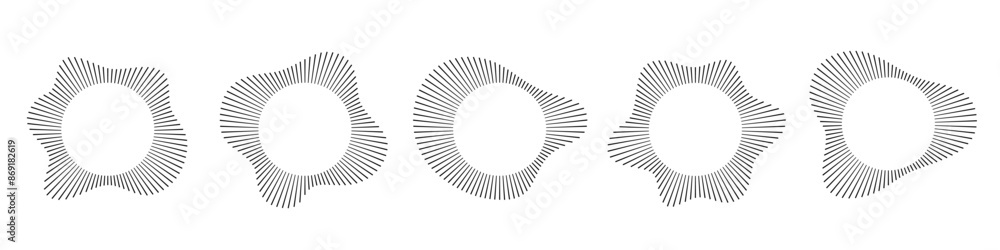 Circular sound waves. Abstract circular lines pattern. Music audio ...