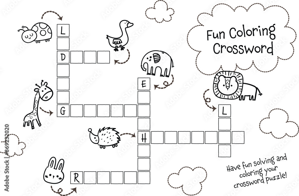 word search crossword worksheet printable for kids education fun ...