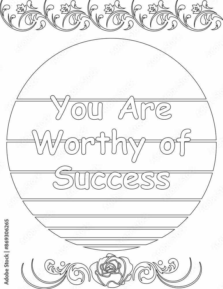 Printable motivational coloring page for kids and adults with ...