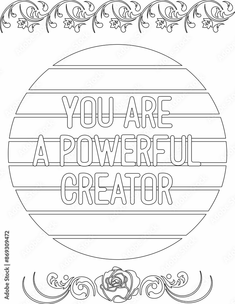 Printable motivational coloring page for kids and adults with ...