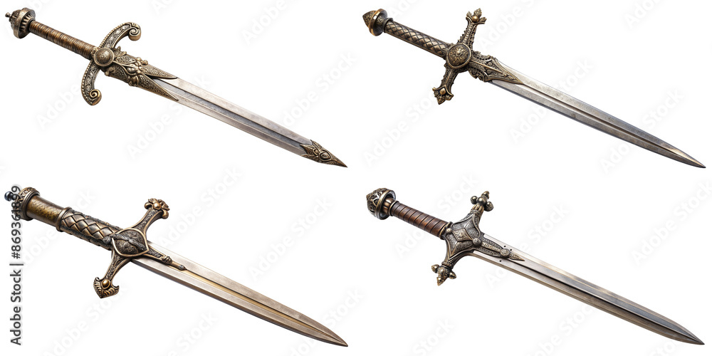 Vintage old metal sword, high detail, transparent background PNG file ...