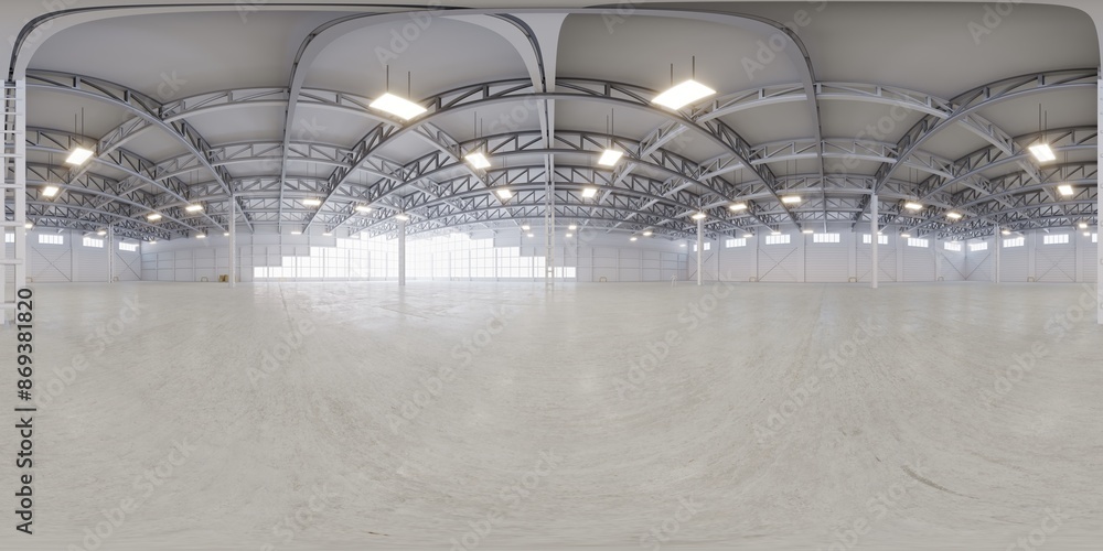 Full spherical hdri panorama 360 degrees of empty exhibition space ...