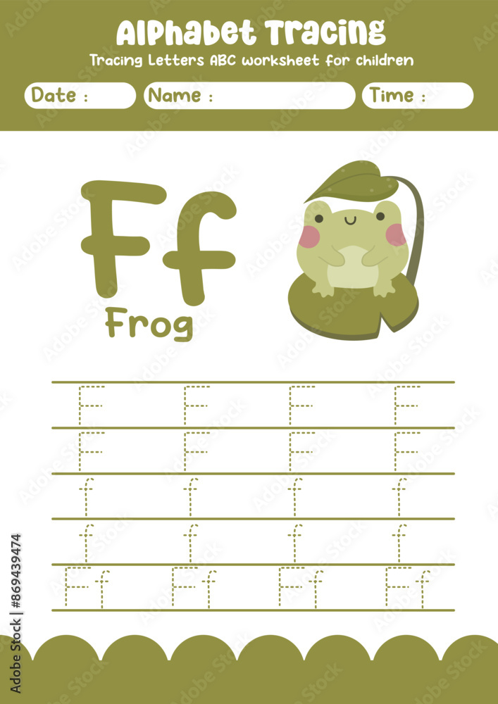 Alphabet tracing worksheet. A-Z writing pages. Letter F uppercase and ...