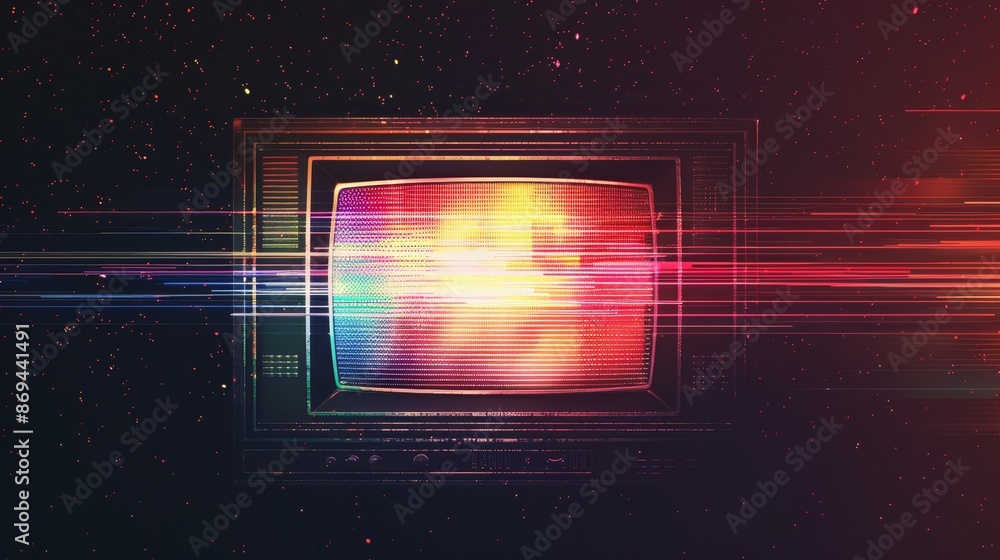 Realistic modern illustration of abstract retro vhs tv video playback ...
