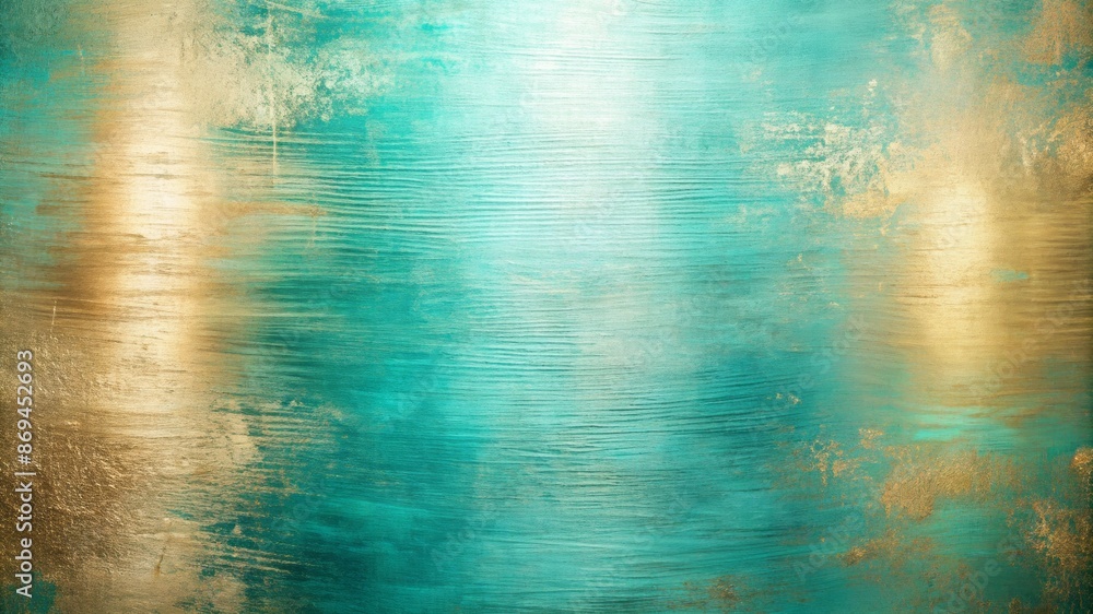 Turquoise and gold metallic effect. Teal texture shine foil. Glittered ...