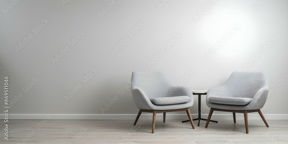 Minimalist Studio Setup for Podcasts or Interviews with Armchairs ...