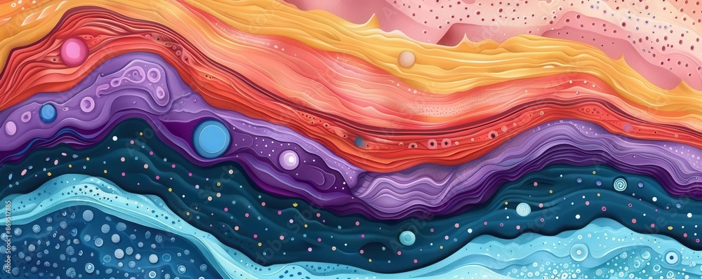 Integumentary system, labeled skin layers, educational poster, flat ...