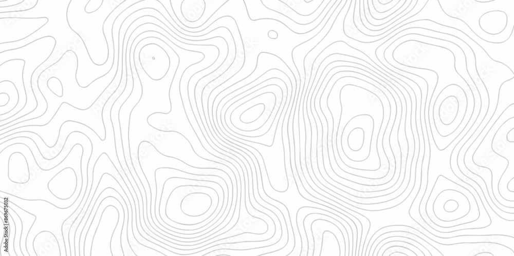 Vector white wave line geography landscape Topo contour map on white ...