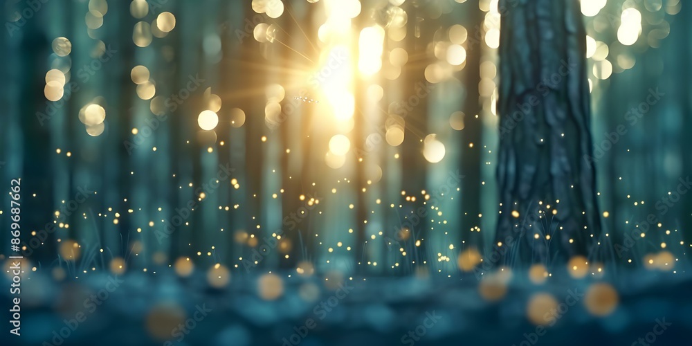 Immersive 4k animated forest with firefly lights for virtual ...