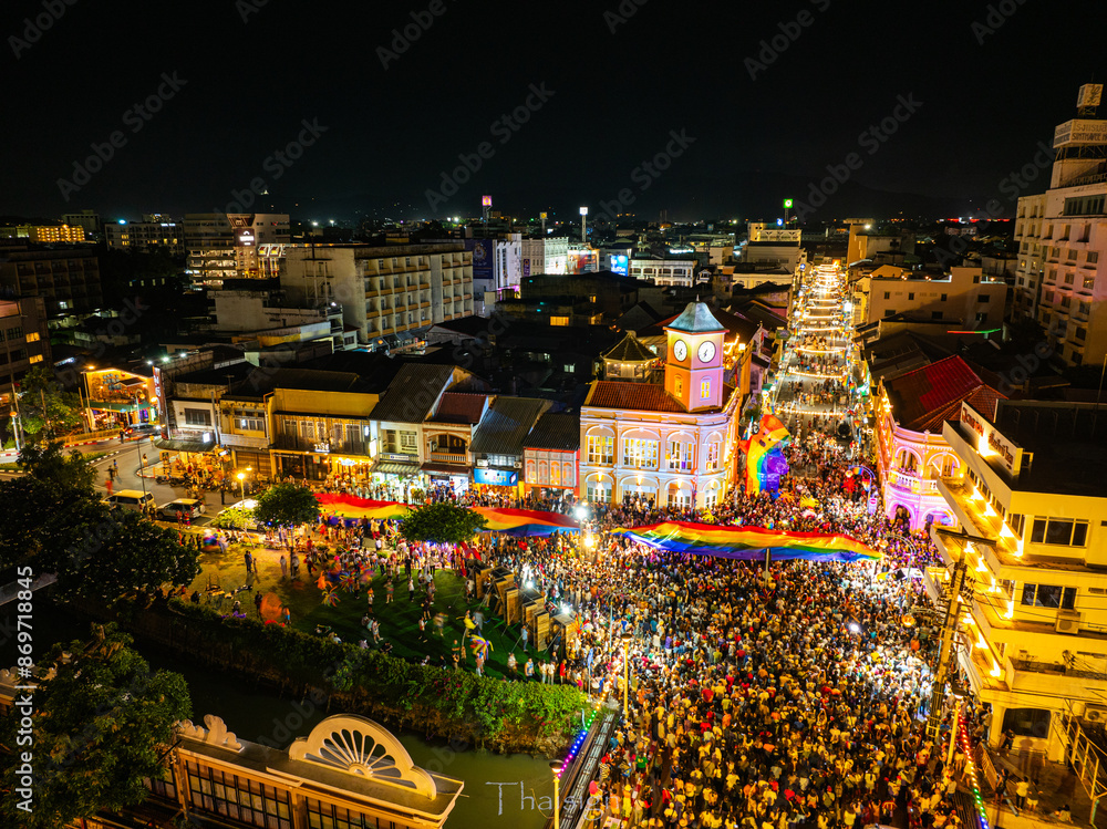 Phuket,Thailand.June,29,2024: A large crowd came to attend the grand opening Phuket pride 2024 ...