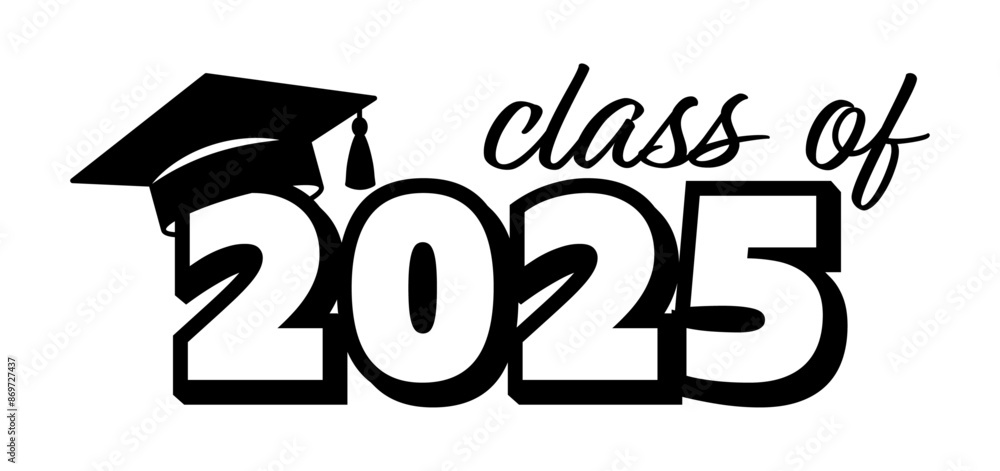 Class of 2025 with graduation cap Stock Vector | Adobe Stock