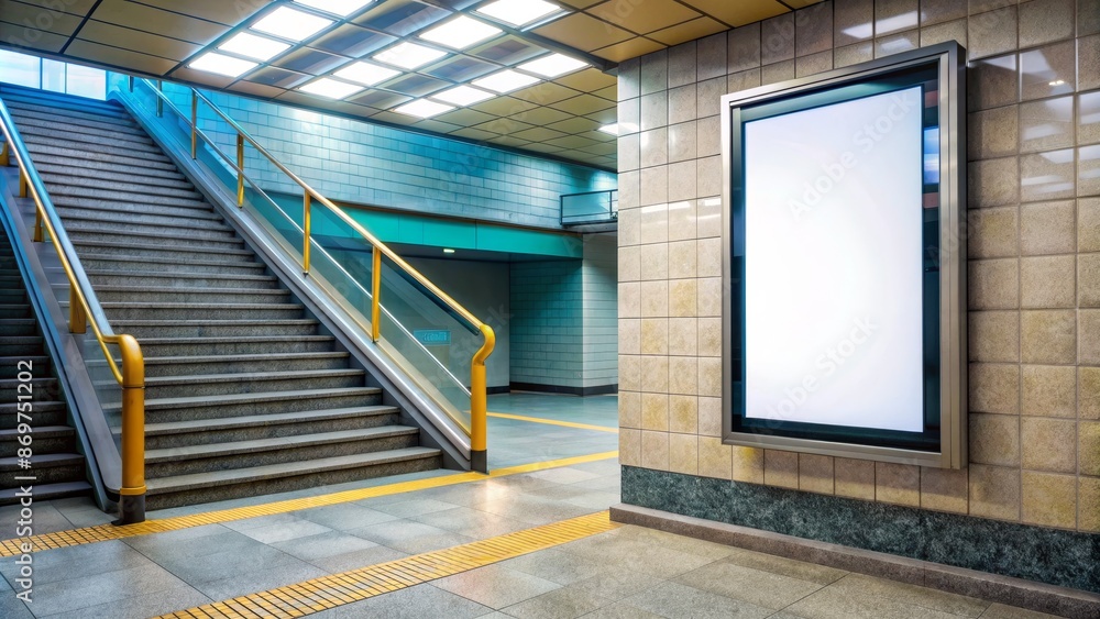 Blank Billboard Template in Urban Underpass OOH Media Mockup on Digital ...