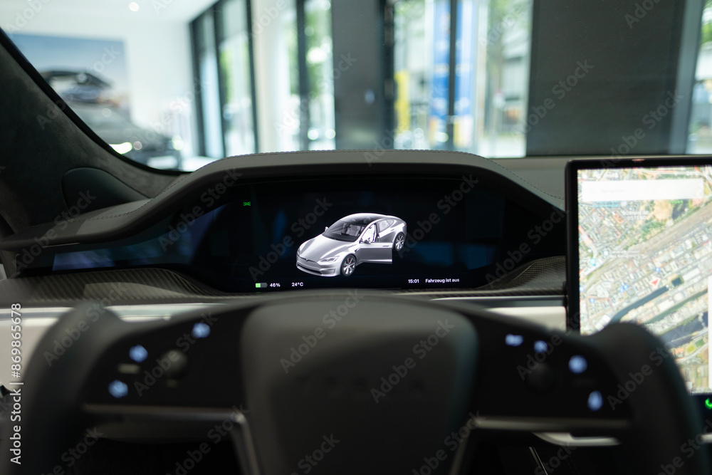 tesla Model S Plaid steering yoke, steering wheel, Turn Signals, Scroll ...