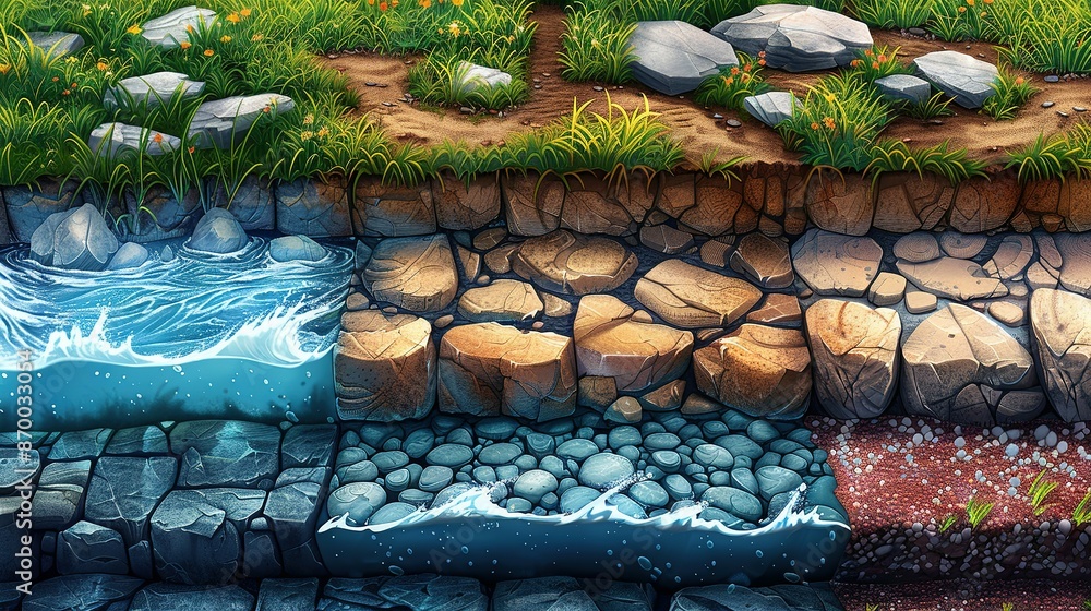 Cartoon Cut Ground for UI Design Stock Illustration | Adobe Stock