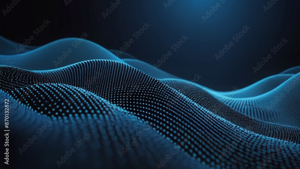 abstract blue wave dot particle background, cool wallpaper Stock Photo ...