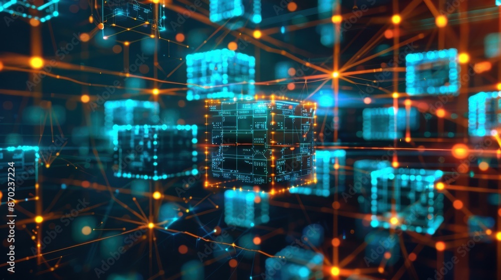 Blockchain network failure with disconnected nodes, cybernetic tone ...