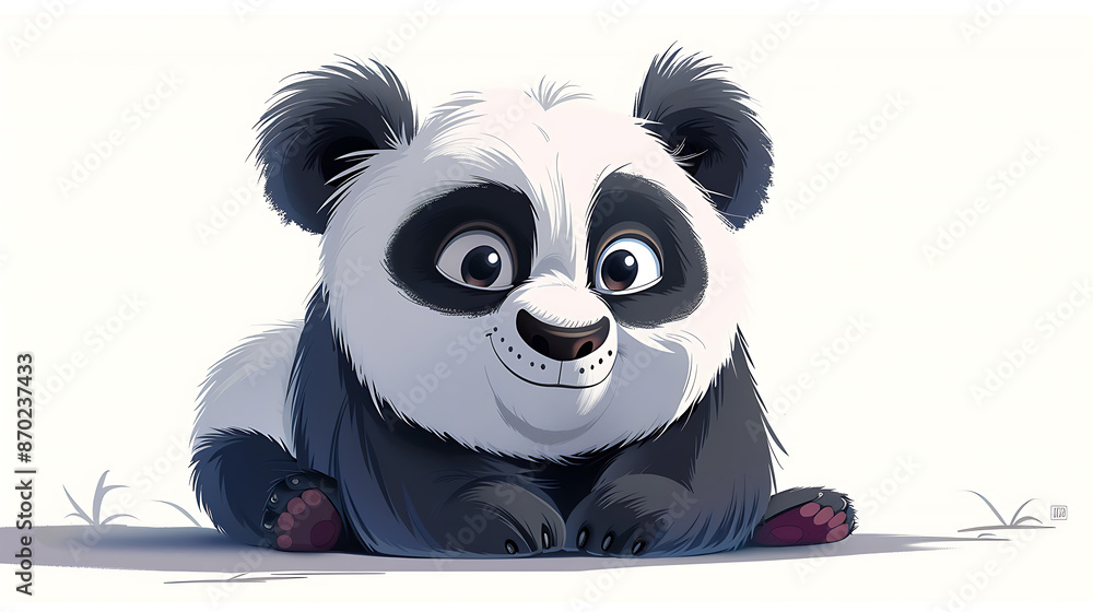 2d cartoon vector line art panda Stock Illustration | Adobe Stock