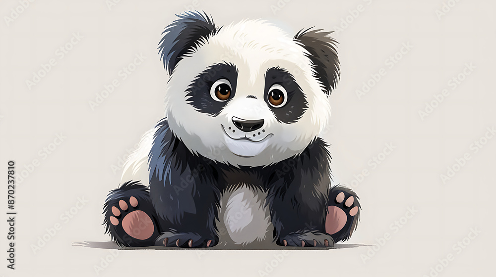 2d cartoon vector line art panda Stock Illustration | Adobe Stock
