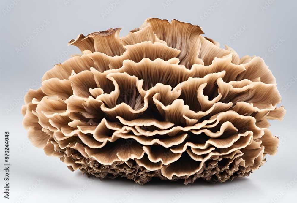 Fresh maitake mushroom, also known as Grifola frondosa, isolated on a ...