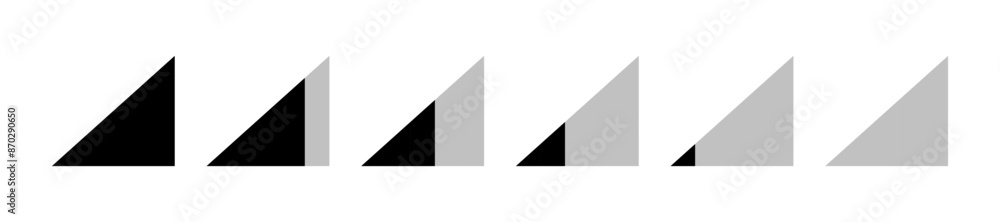 Set of communication signal strength icons. Cellular reception symbols ...