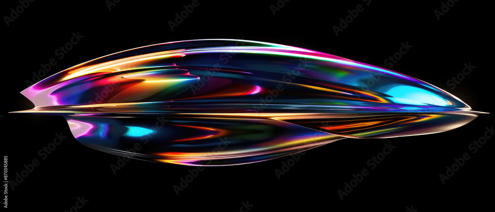 Simple bright rainbow colored futuristic shapes with smooth curves and ...