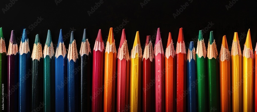 School concept depicted through a colorful array of pencils neatly ...