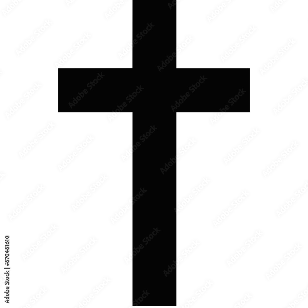 Religion symbol. christian cross vector symbol flat and outline style ...