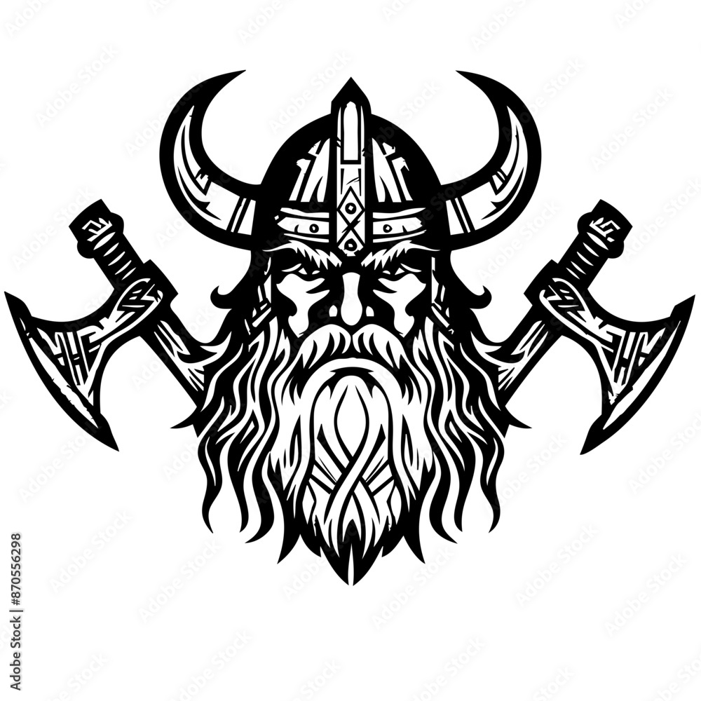 viking head with axe SVG vector transparent background PNG clipart ...