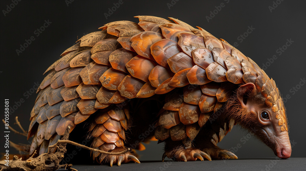 The tree pangolin, also known as the white-bellied pangolin or three ...