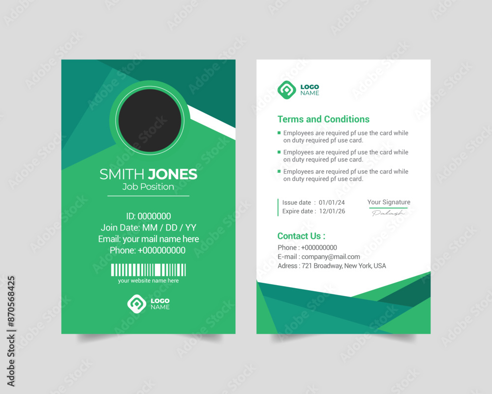 Modern id card design bundle | office staff identity card template ...