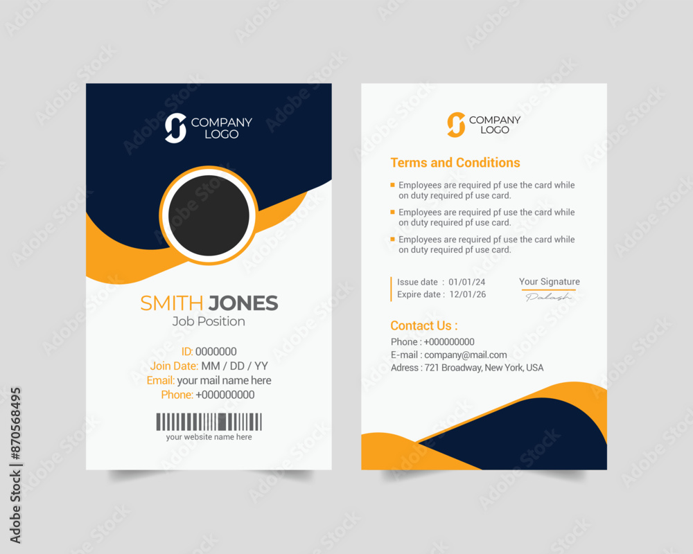 Vector de Stock Modern id card design bundle | office staff identity ...