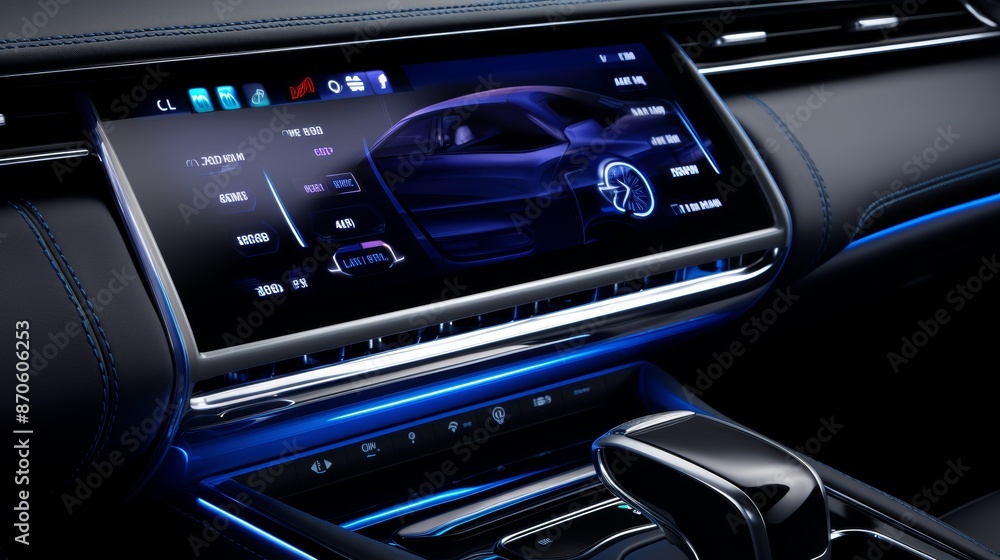 Automotive industry car cluster displaying over the air firmware update ...