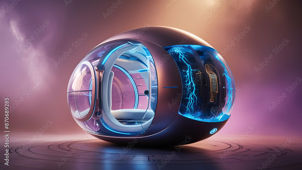 Futuristic compact toy car on white background. Modern small autonomous ...