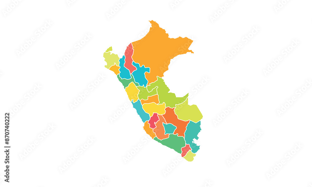 Map of Peru isolated modern colorful style. for website layouts ...