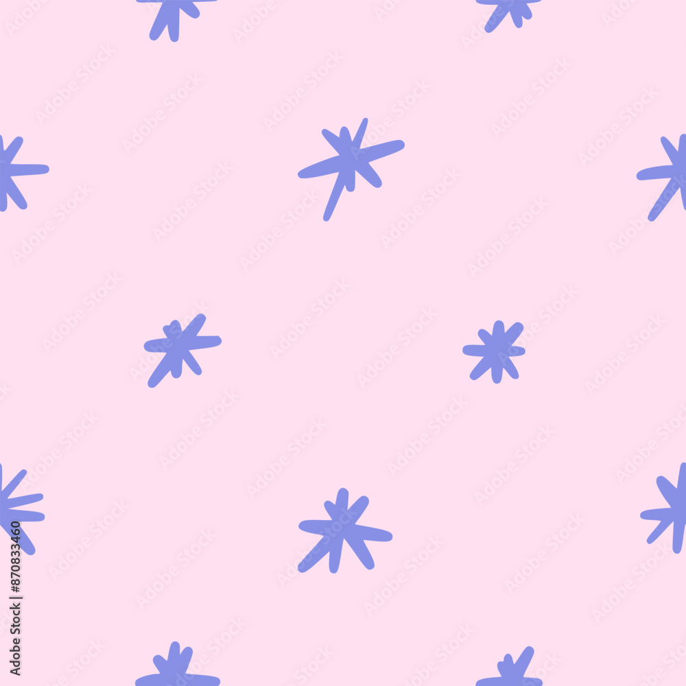 Vector simple spotted seamless pattern with asterisks. Repeating ...