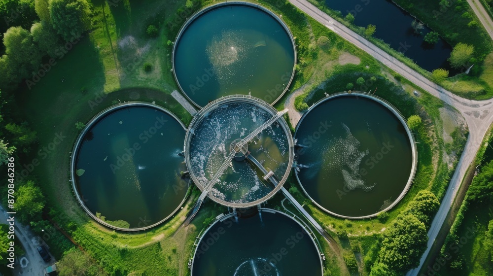 Water treatment solution, Industrial water treatment‎, Aerial top view ...