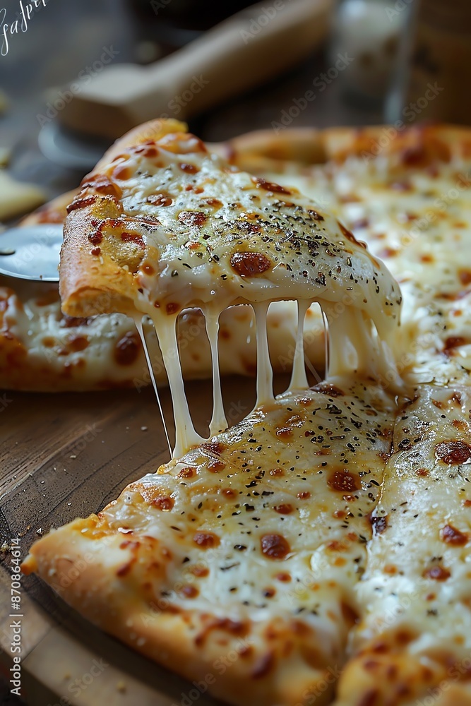 A heavenly cheese pizza with a perfect crust, loaded with melted cheese ...