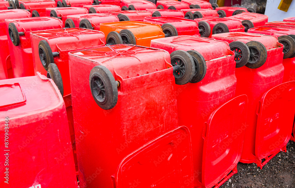 red infected trash can,infectious waste storage facility and infectious ...