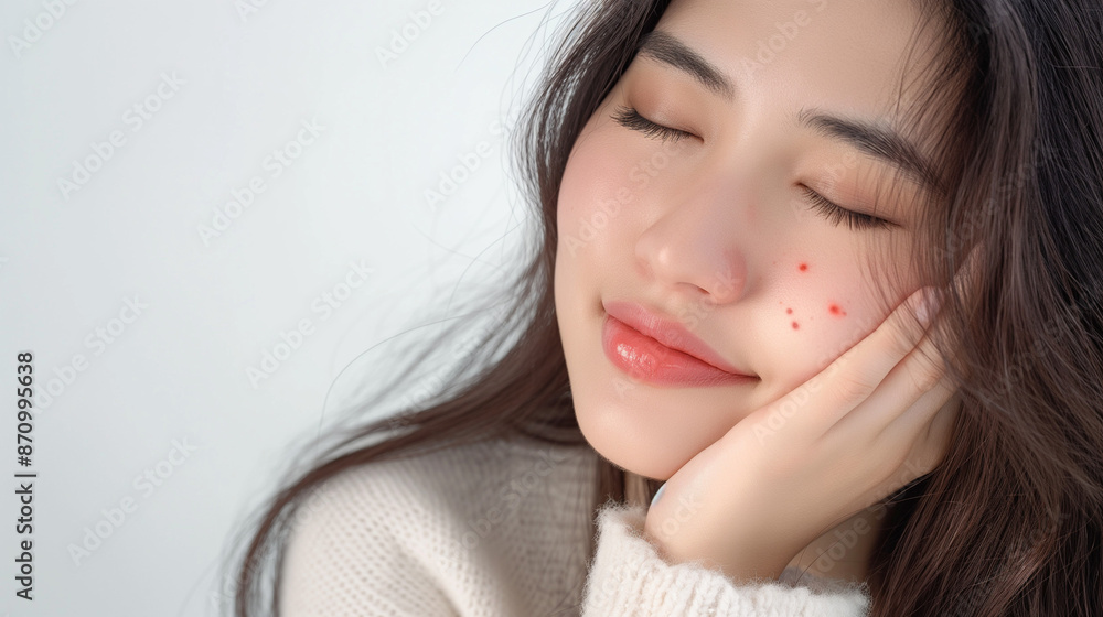 Dermatology asian young woman allergy, allergic reaction from atopic ...