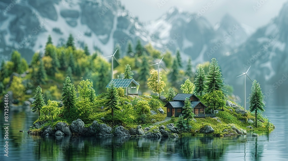 Diagram showing renewable energy sources like solar, wind, and ...