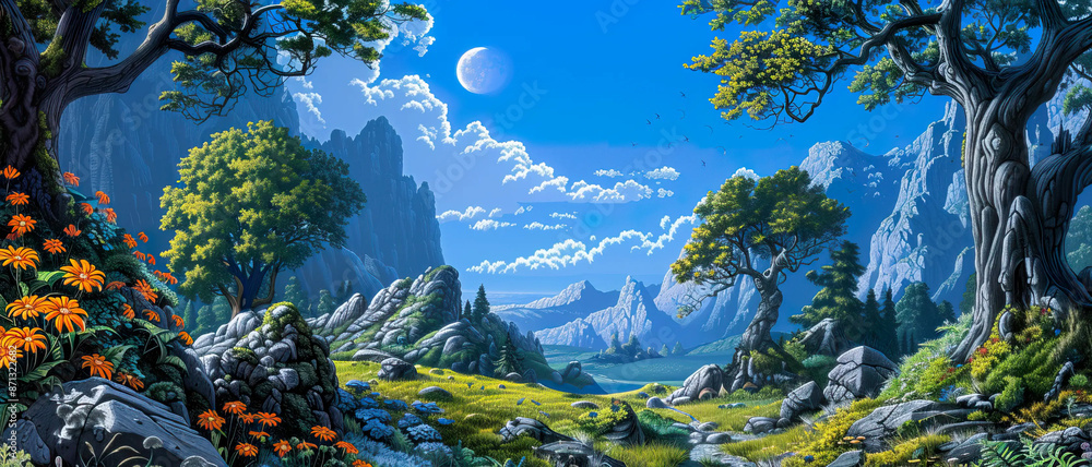 forest, mysterious, home, fungal, hollow, background Fantasy wallpaper ...