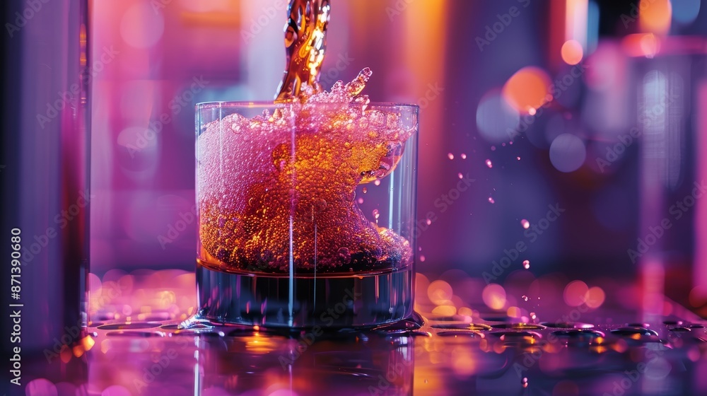 Dynamic capture of a soda stream mixing with various additives ...