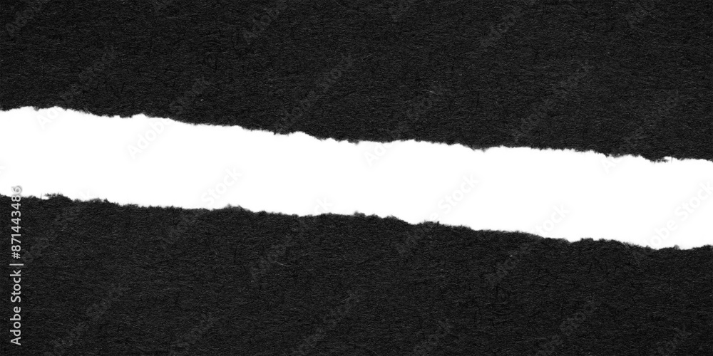 torn black pages with uneven texture edges. set of ripped black paper ...