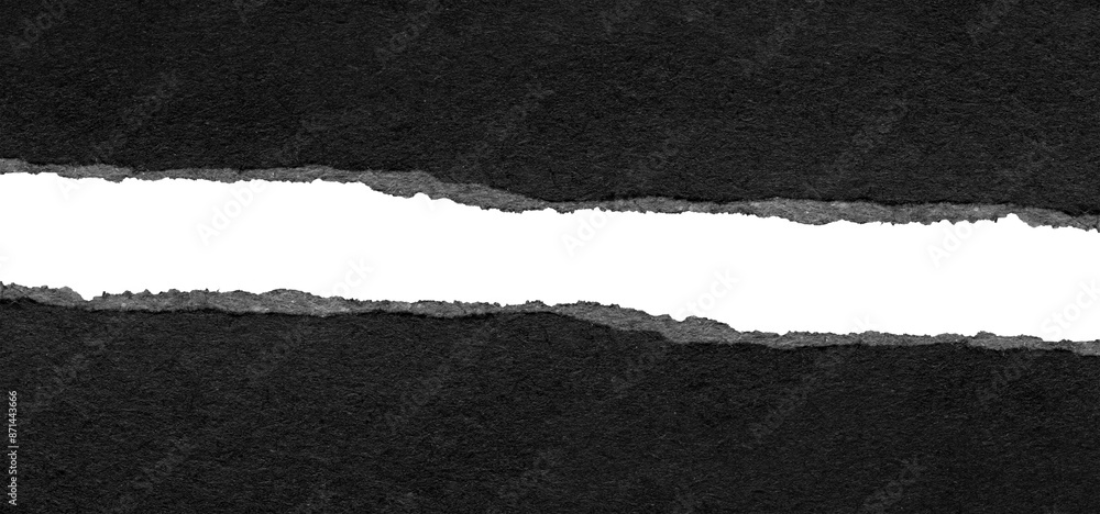 torn black pages with uneven texture edges. set of ripped black paper ...