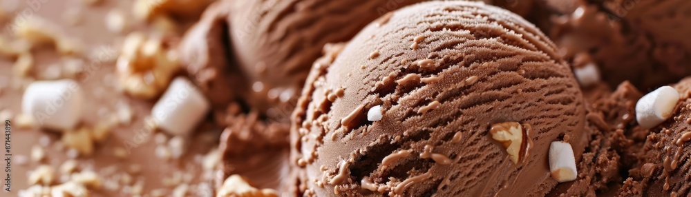Rocky Road ice cream blends chocolate ice cream with marshmallows and ...