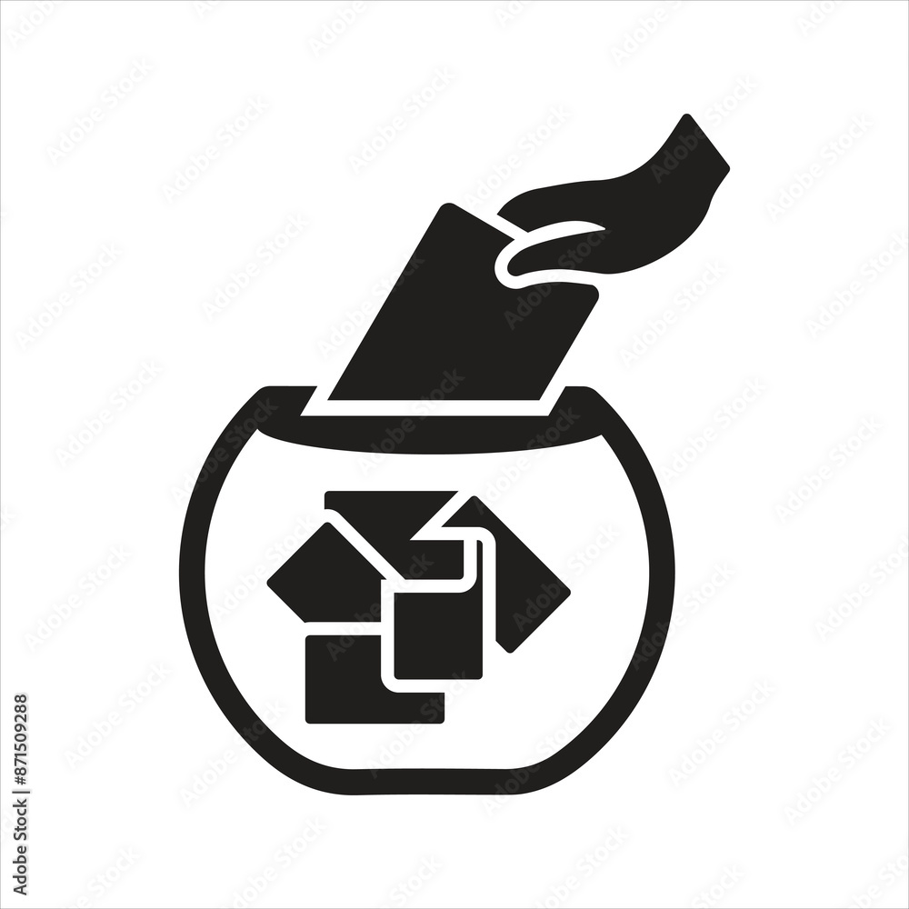 Raffle icon. Choosing random numbered ticket. Prize giveaway icon Stock ...