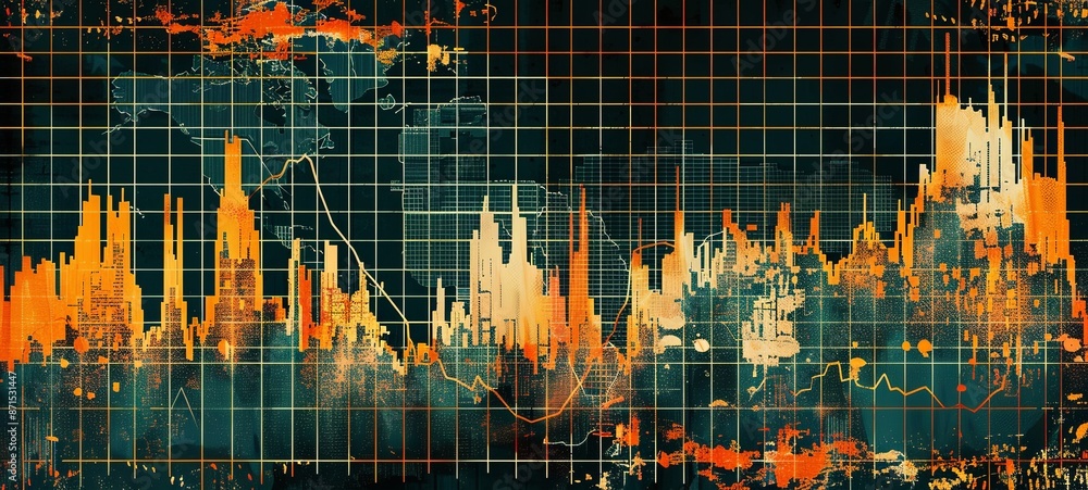 Economic crisis - a chart of major stock market quotes showing the ...