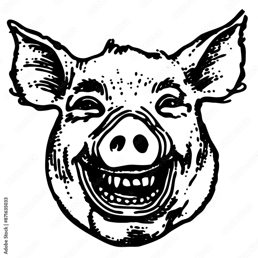 Pig Head SVG vector transparent background PNG clipart Stock Vector ...