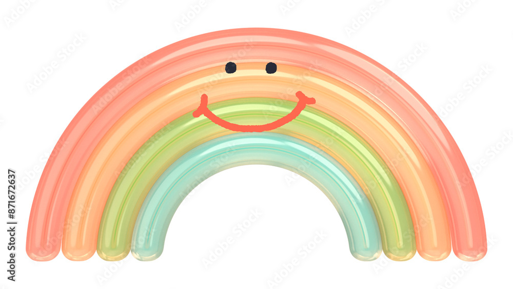 Smiling rainbow png sticker, 3D emoticon illustration, transparent ...