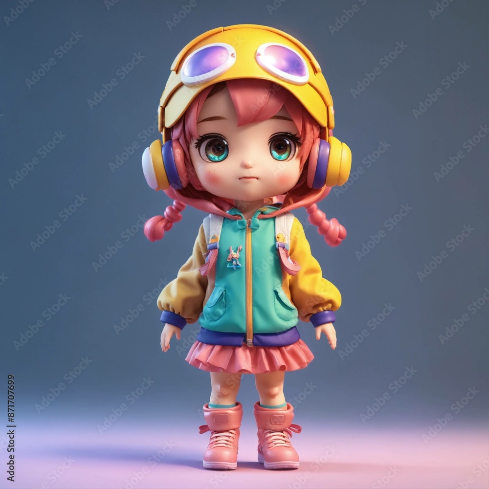4d photographic image of full body image of a cute little chibi girl ...